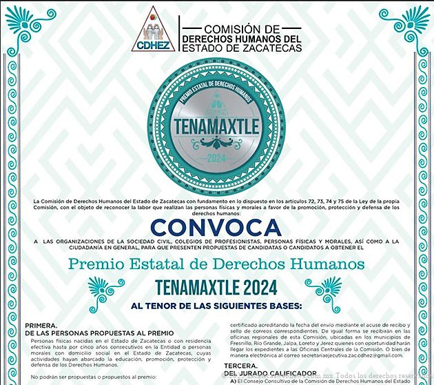 Zacatecas Web News | De México para el mundo... » CONVOCAN AL PREMIO ...